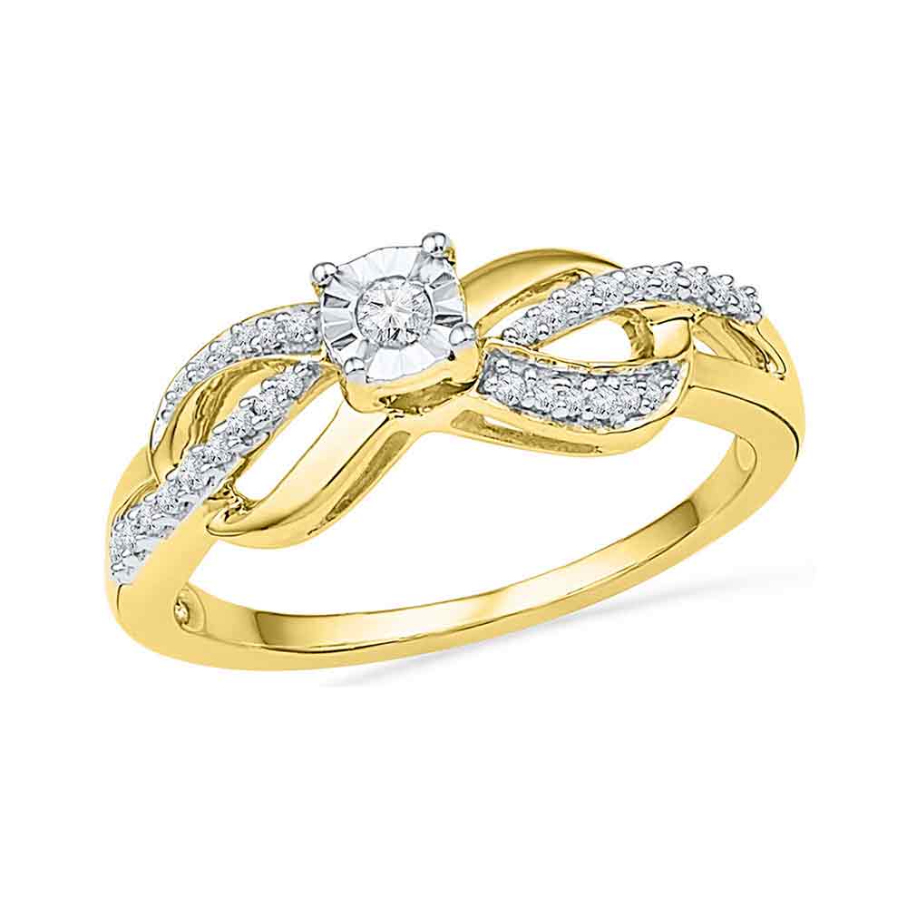 10kt yellow gold womens round diamond solitaire infinity promise bridal ring 1 6 cttw100278