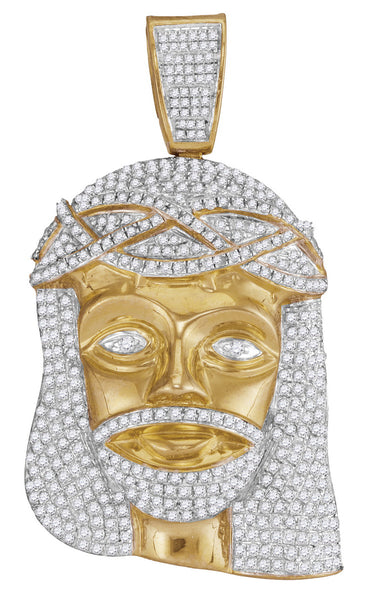 Jesus Piece Real Gold 10kt, Religious Style with Diamonds 2-1/2 Cttw ...